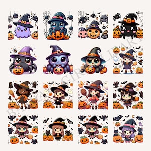 Kawaii Clipart Cute Halloween Kawaii Clipart Kawaii PNG 300 DPI Cute ...