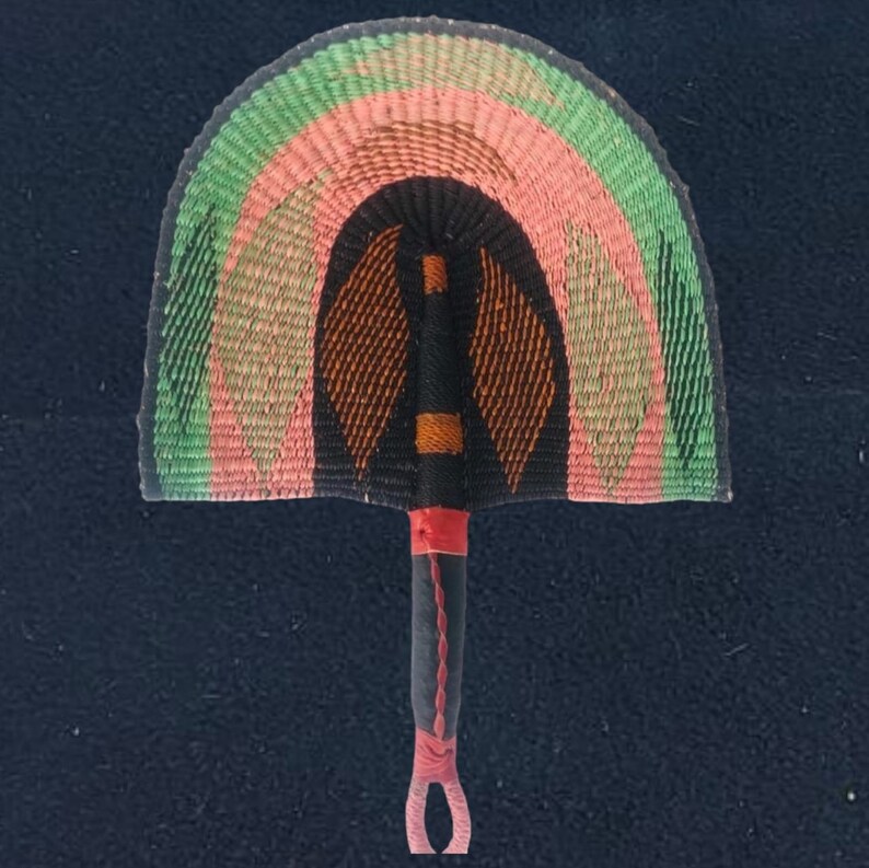 Bolga Assorted Fans Set of Six Colourful Handwoven Decorative African ...