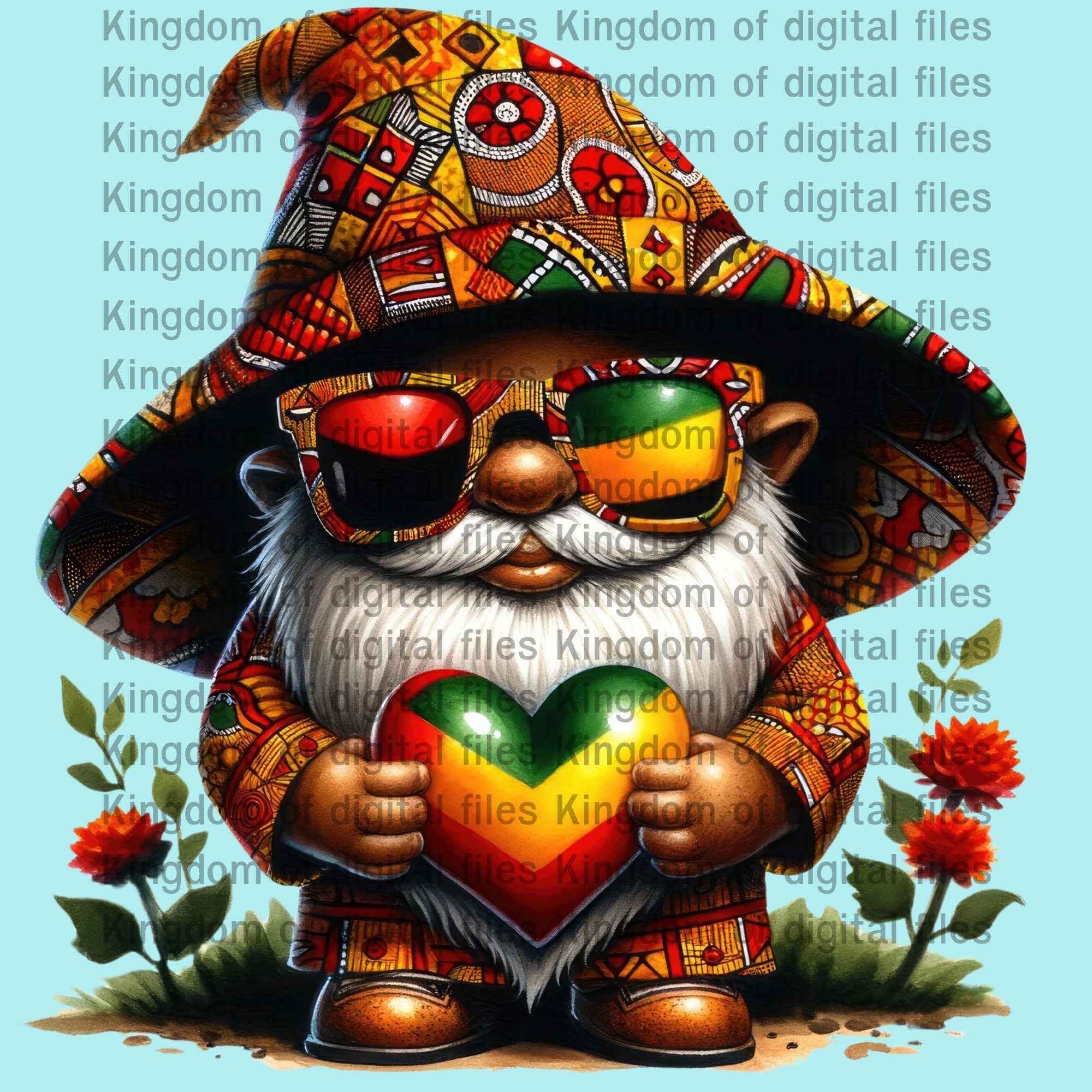 Watercolor Juneteenth Gnome Gnome 72 Png Clipart Bundle, Black History ...