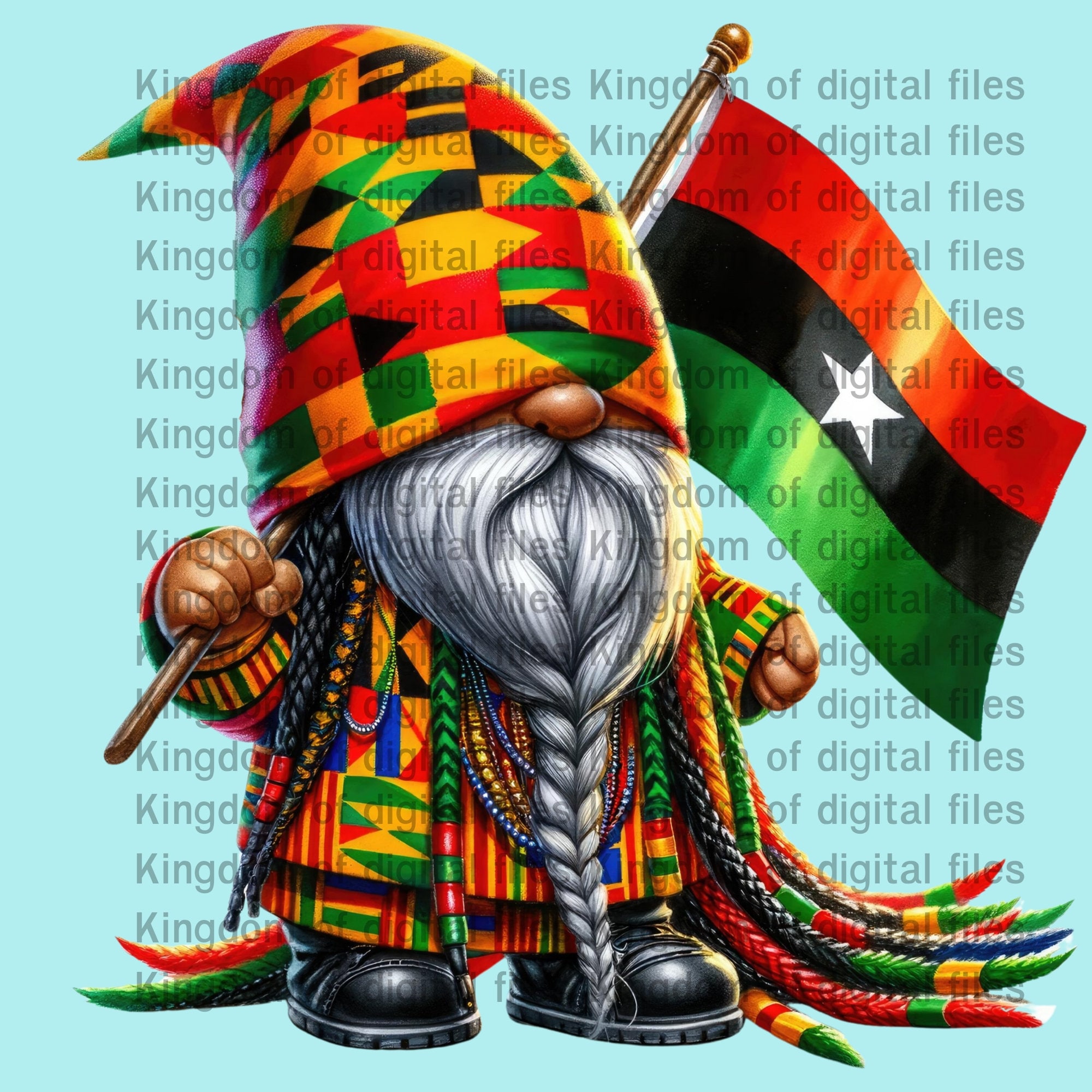 Watercolor Juneteenth Gnome Gnome 72 Png Clipart Bundle, Black History ...