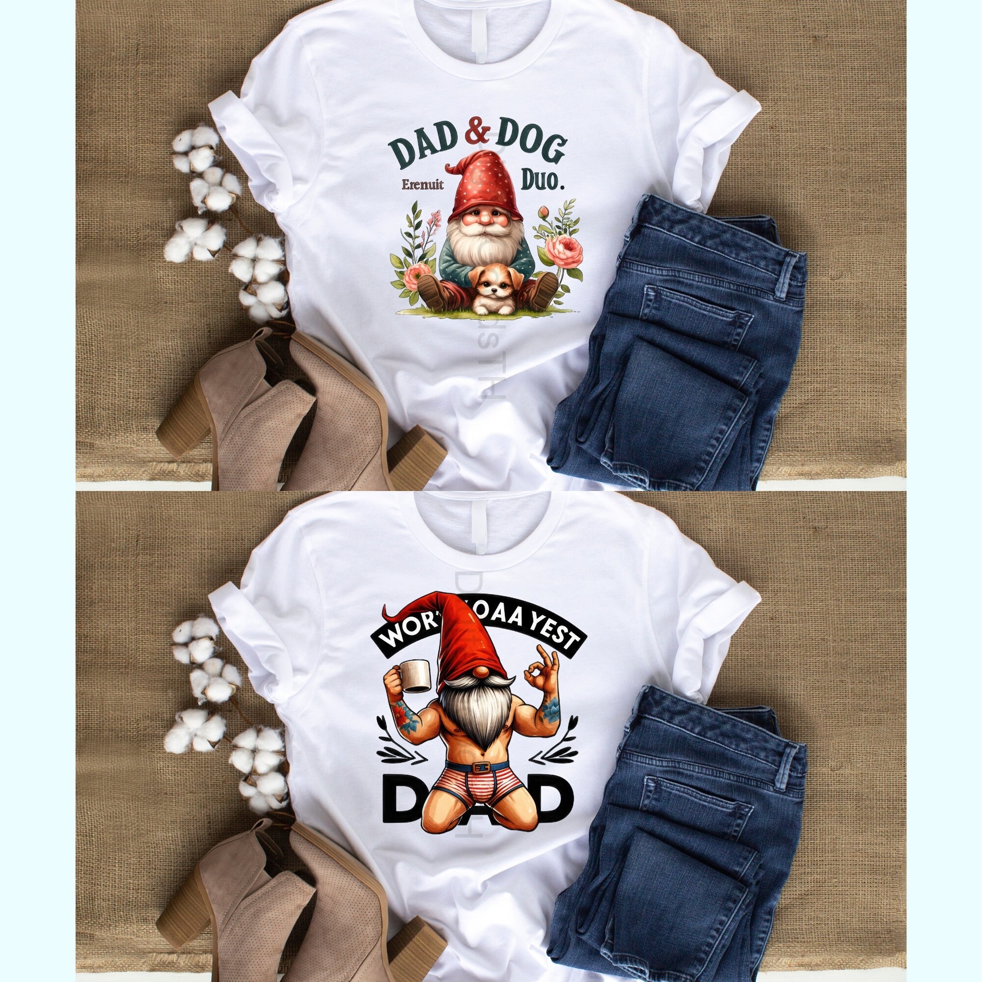 Watercolor Father's Day Gnomes110 PNG Clipart Bundle , Gnome Cute ...