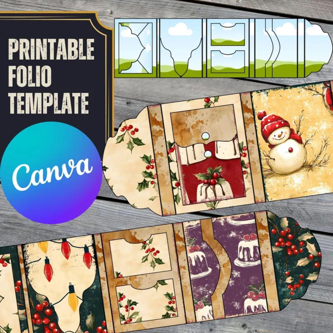 FOLIO BUNDLE - 18 Folio Kit Canva Templates - Custom Junk Journal Folio ...