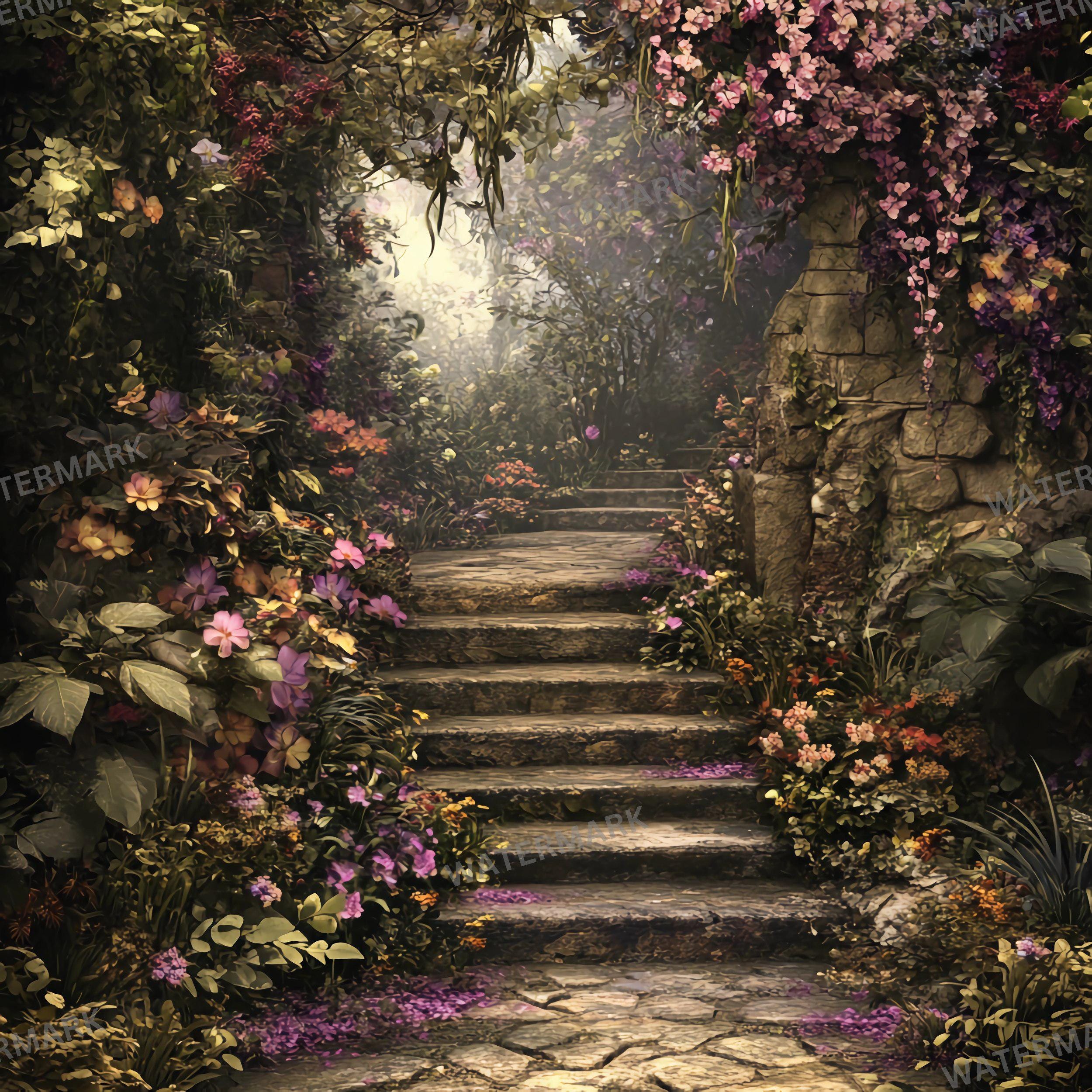 12 Secret Garden Digital Background, Forest Tree, Digital Backdrop ...