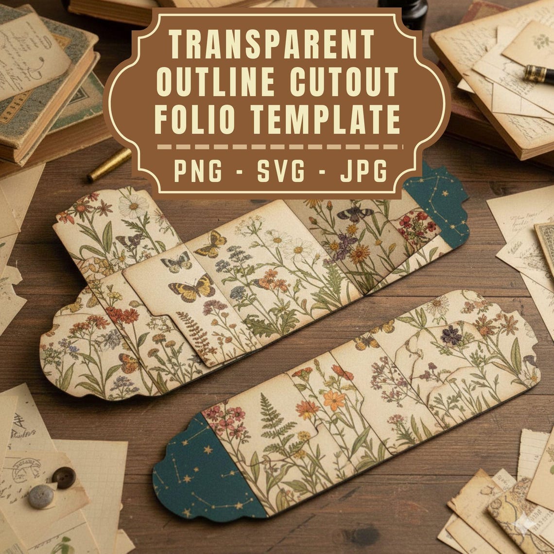 Blank Folio Outline Digital Template – Junk Journal – Customizable ...