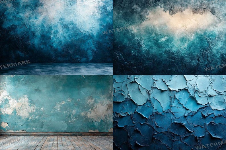 Ocean Haze Photography Backdrops: 25 Blue Sea Overlays (digital ...