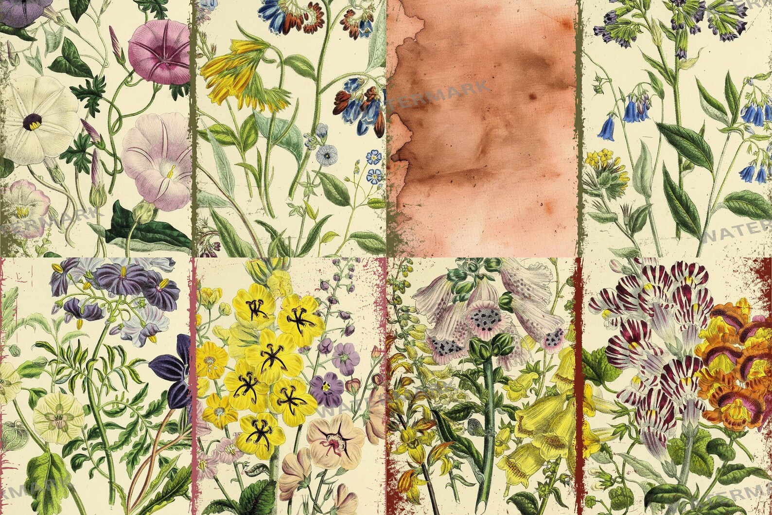 Wildflower Junk Journal Printable Papers – 24 Elegant 11" X 8.5" Floral ...
