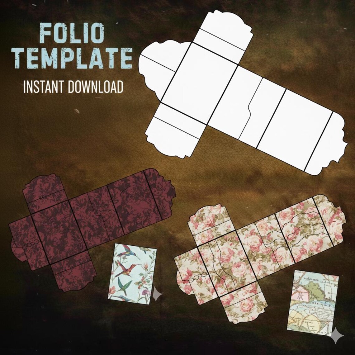 Blank Folio Outline Digital Template – Junk Journal – Customizable ...