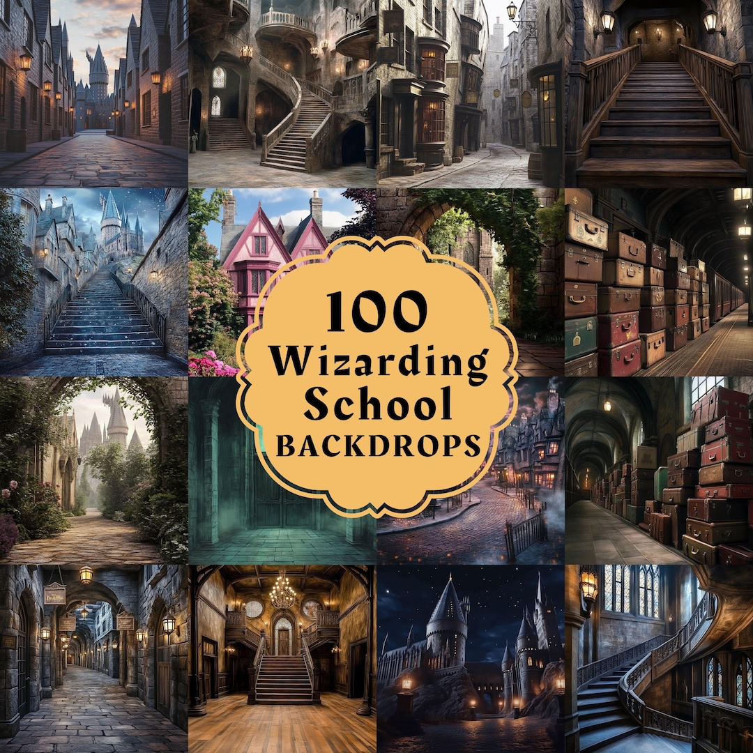100 Wizarding School Backdrops, Magical Wizard Digital Backgrounds ...