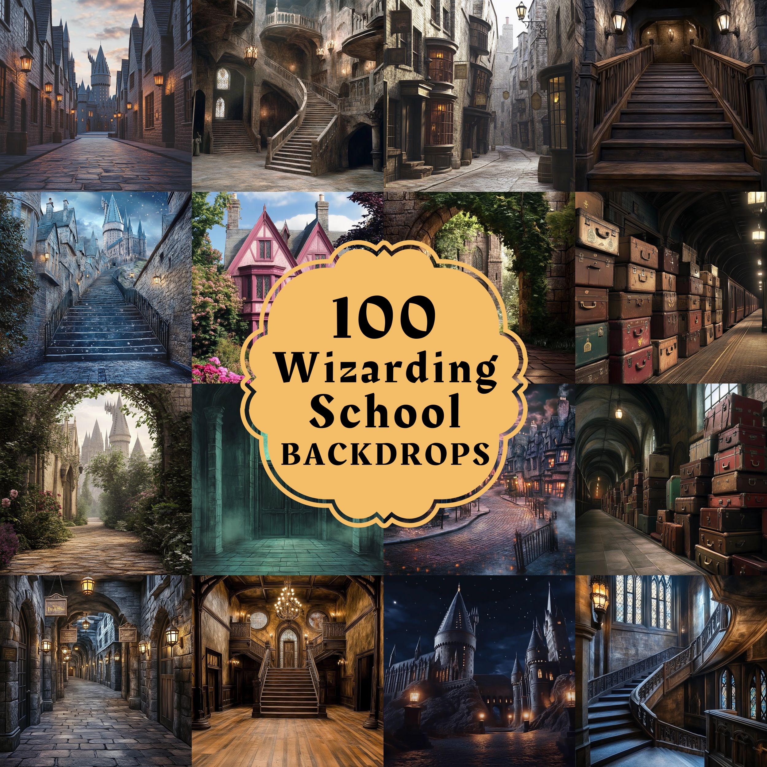 100 Wizarding School Backdrops, Magical Wizard Digital Backgrounds ...