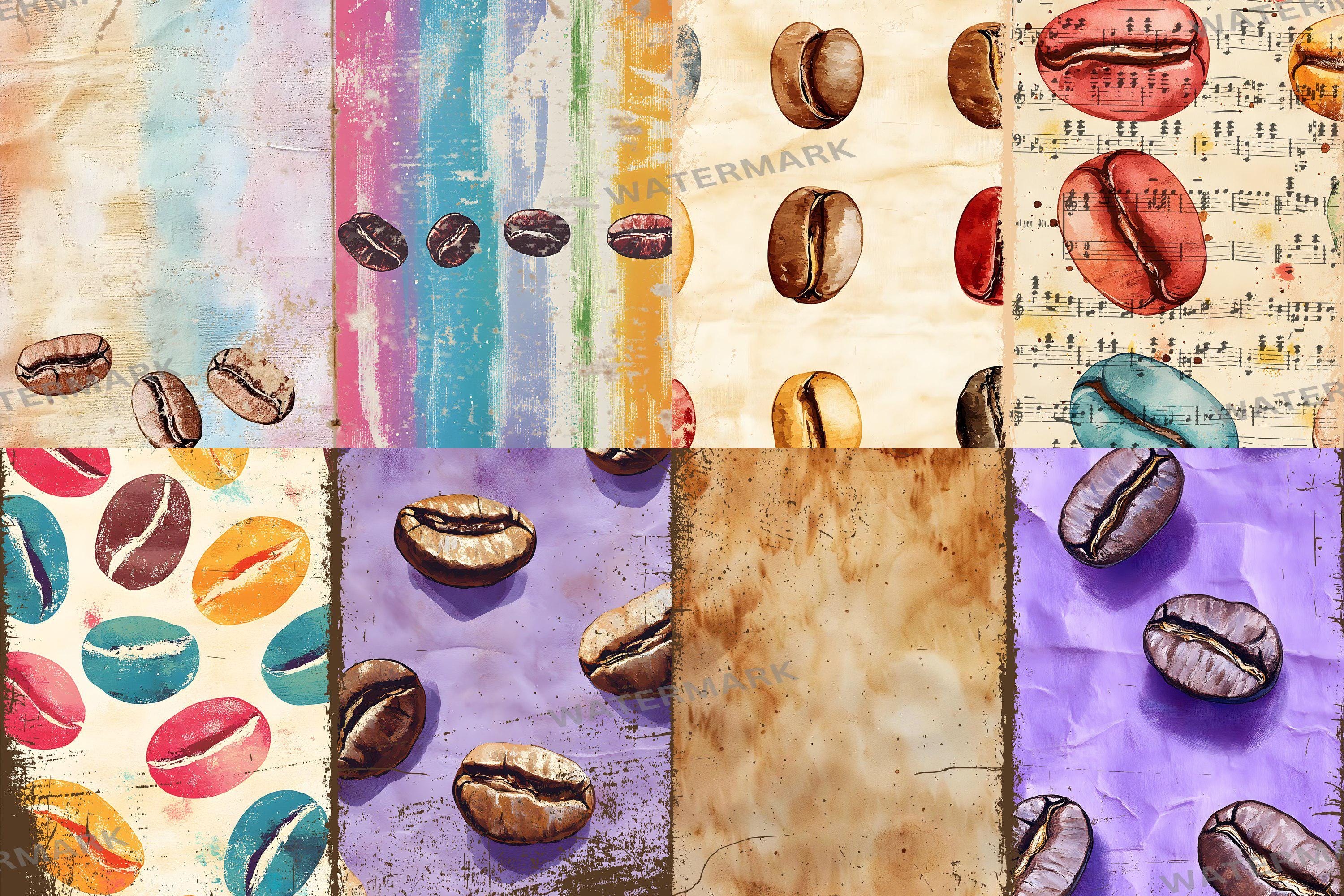 Colorful Coffee Printable Papers – Foldable Double Pages - 11" X 8.5 ...