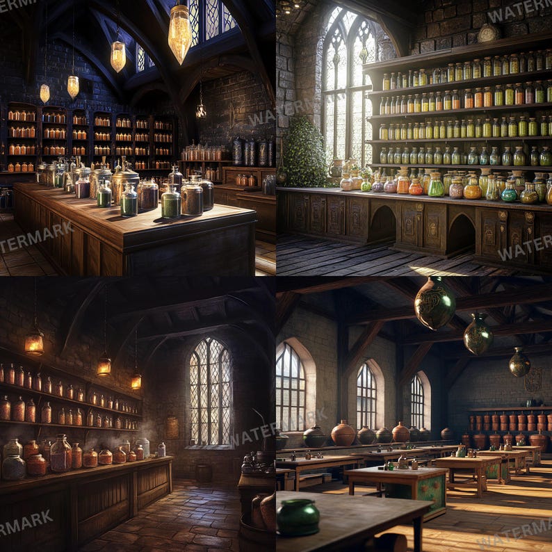 Magic School Digital Backdrops Magic Potions Class Backgrounds for Photography, Crafts, & Wizard ...