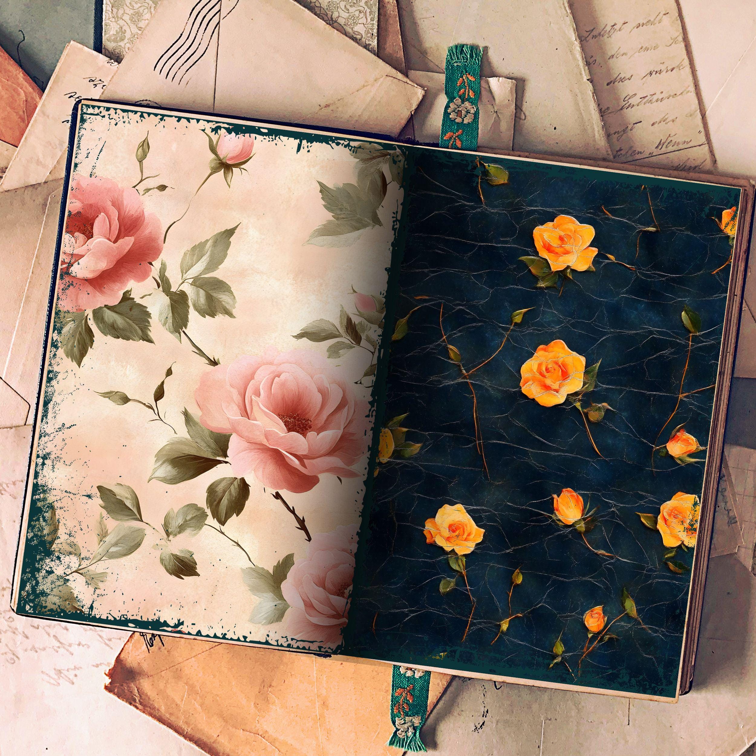 Shabby Roses Junk Journal Kit, Floral Shabby Chic - Vintage Roses ...