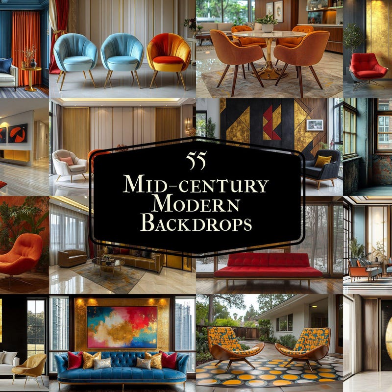 Midcentury Wallpaper - Etsy