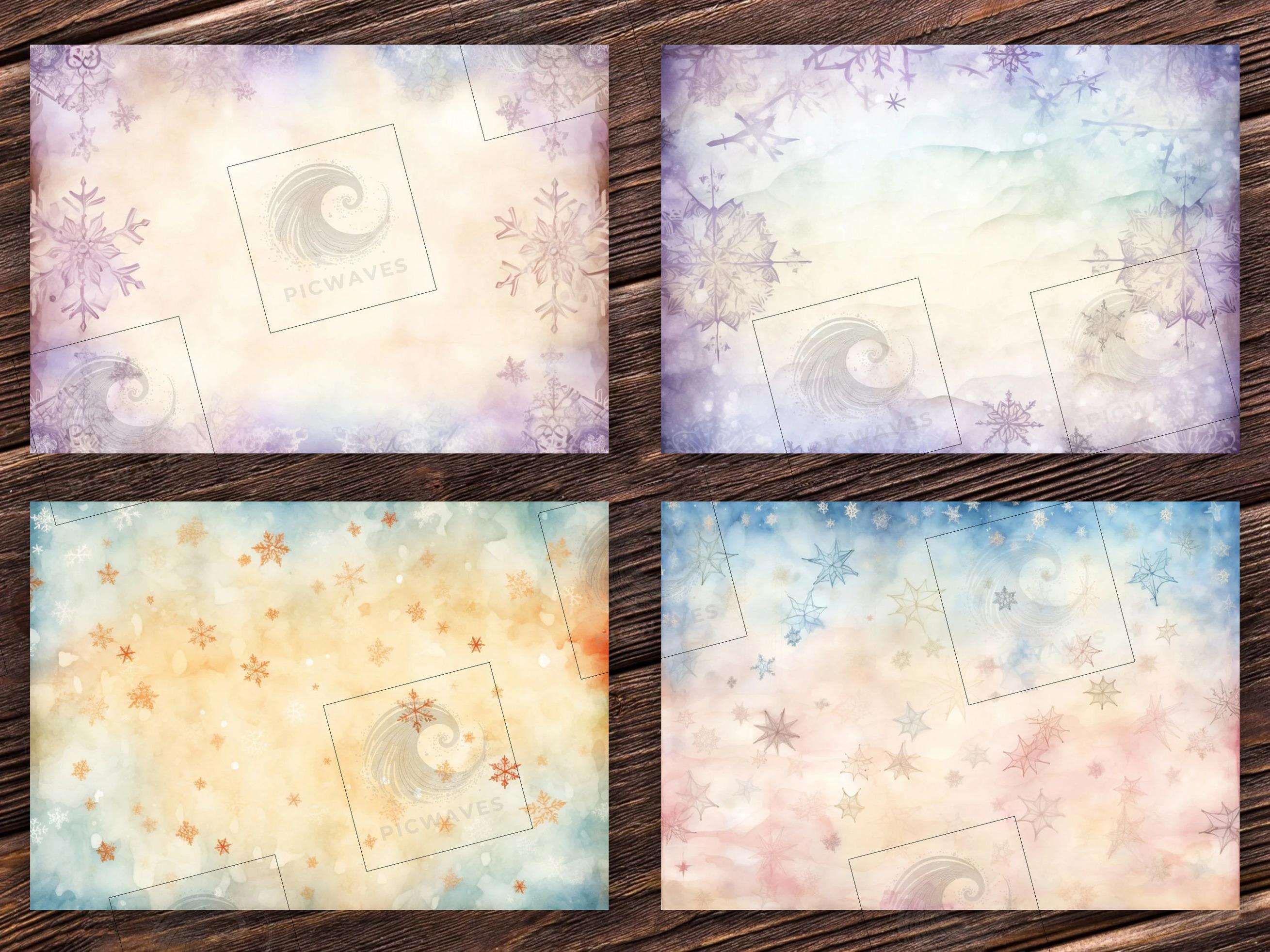 Pastel Winter Wonderland Printable Papers 12 Unique Watercolor ...