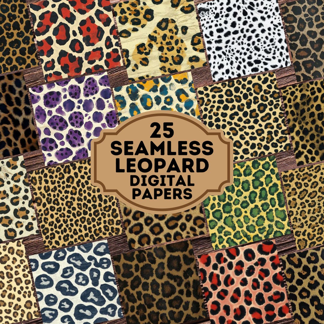 100 Leopard Print Seamless Digital Papers - Leopard Print - Commercial ...
