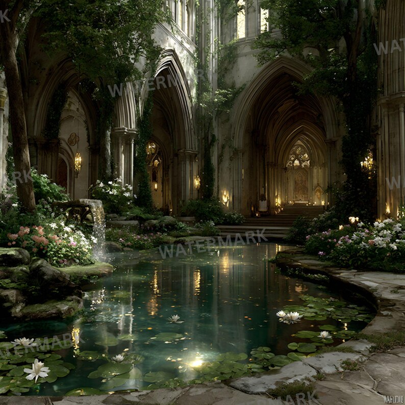 Elven Cathedral Garden Digital Backdrop Magical Elf Portrait Prop ...