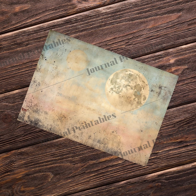 Full Moon Junk Journal Papers Vintage Vintage Moon Papers for Moon Junk ...