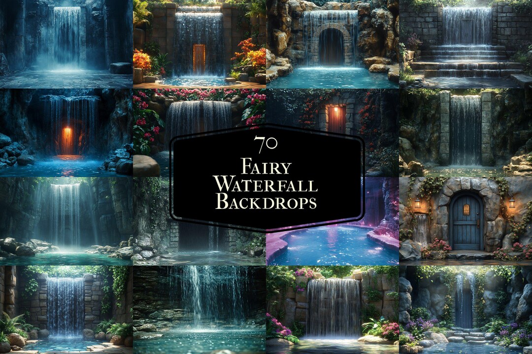 70 Fairy Waterfall Backdrops, Enchanted Cascades, Mystical Forest Falls ...