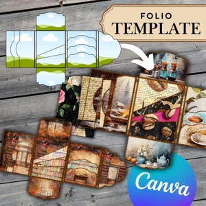FOLIO BUNDLE - 9 Folio Kit Canva Templates - Custom Junk Journal Folio ...