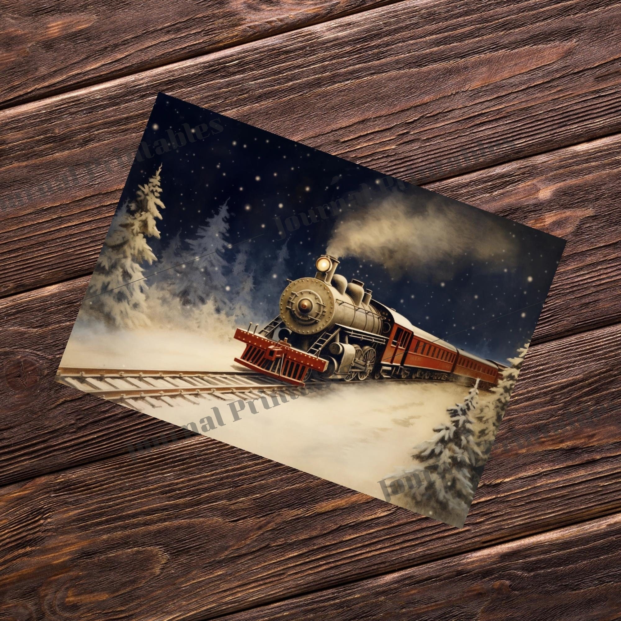 Polar Express Junk Journal Kit - Steam Train Vintage Prints, Printable ...