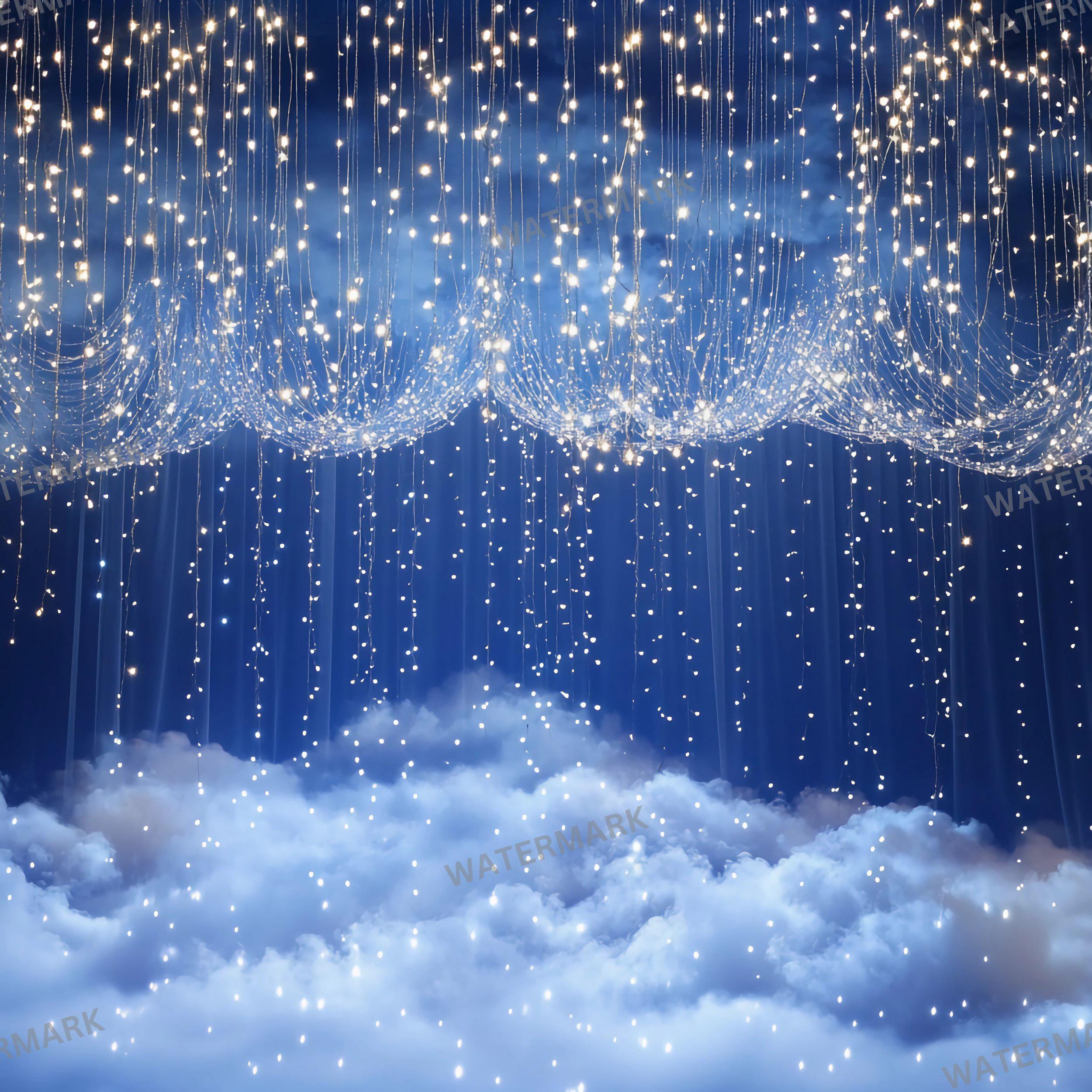 12 Blue Starry Backdrops, Night Sky Backgrounds, Digital Cloud ...