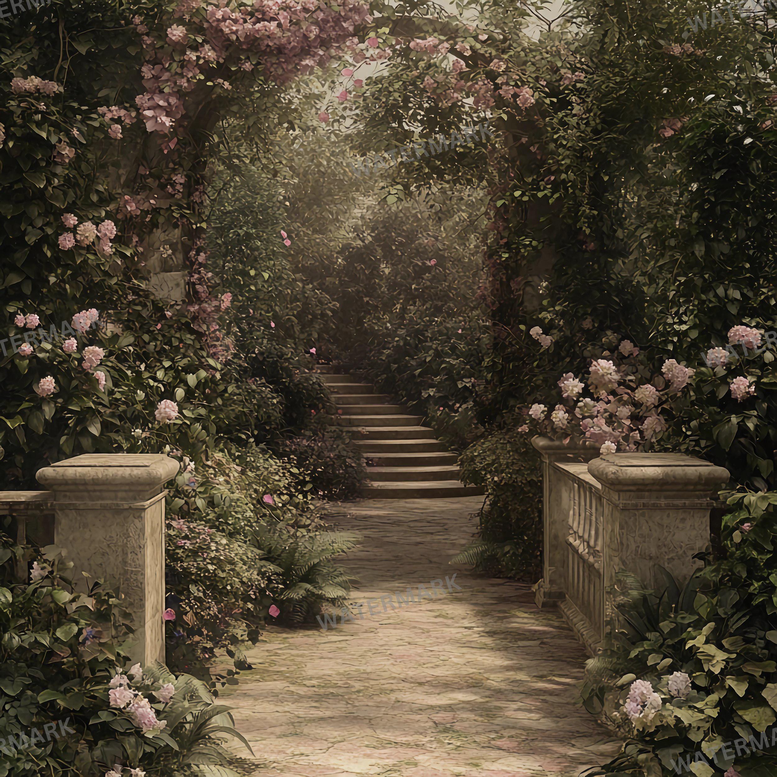 12 Secret Garden Digital Background, Forest Tree, Digital Backdrop ...