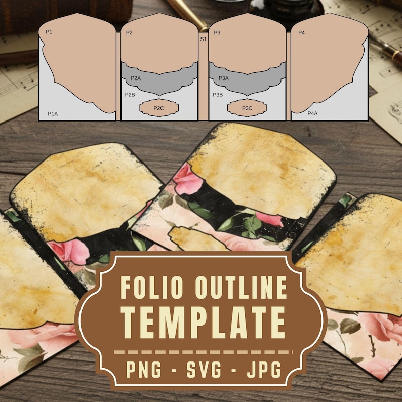 Printable Folio Kit Template - Blank DIY Junk Journal Template ...