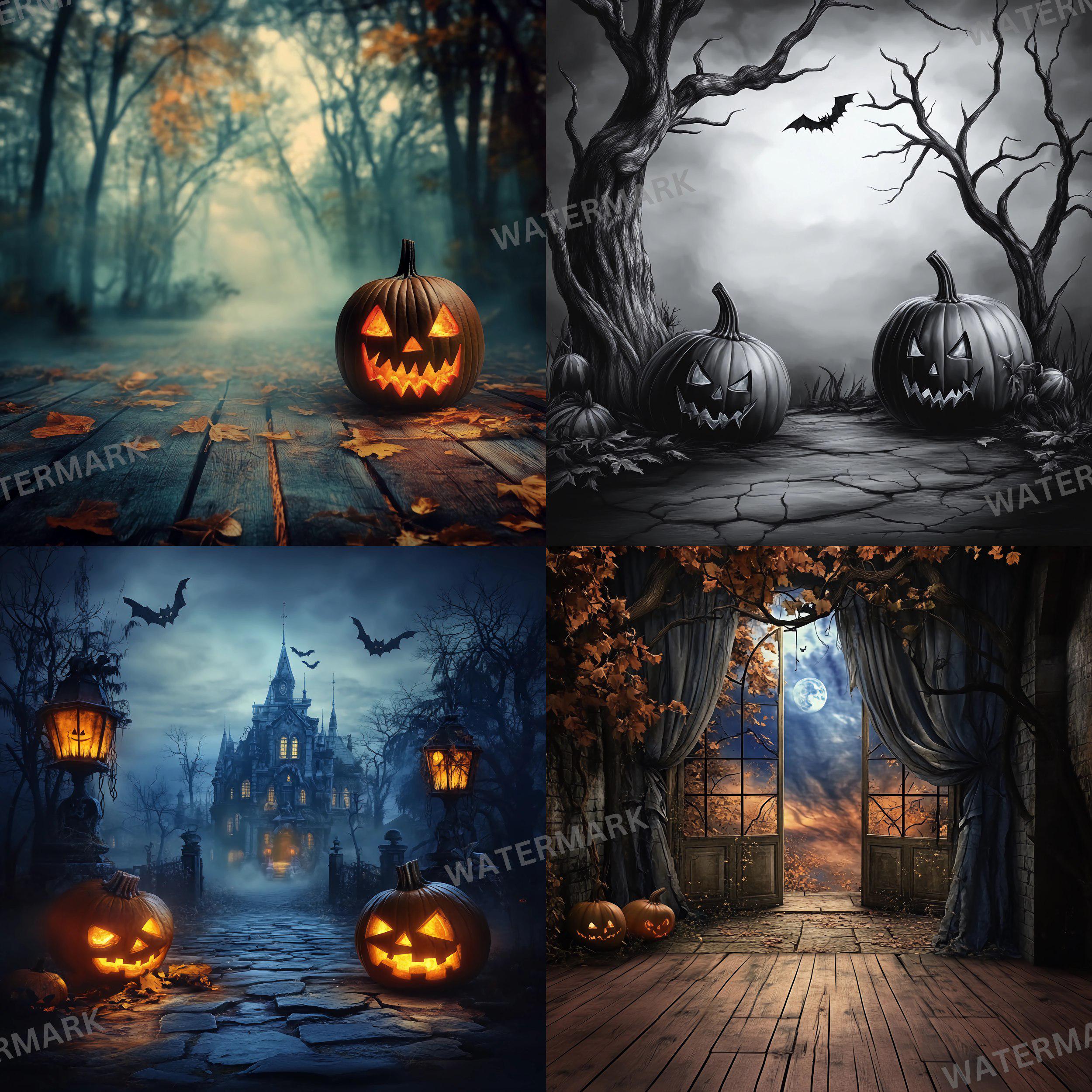 35 Halloween Backdrop Digital, Photography Backdrops, Pumpkin Backdrop ...