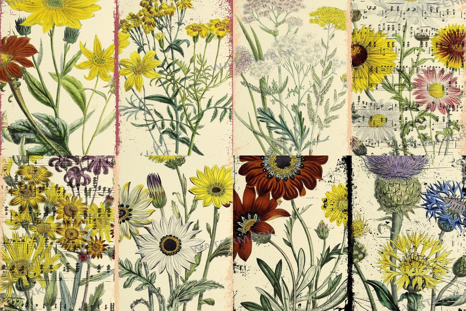 Wildflower Junk Journal Printable Papers – 24 Elegant 11" X 8.5" Floral ...