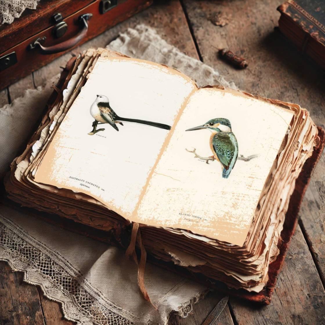 Vintage Bird Junk Journal Papers - 40 Digital Pages, Antique ...