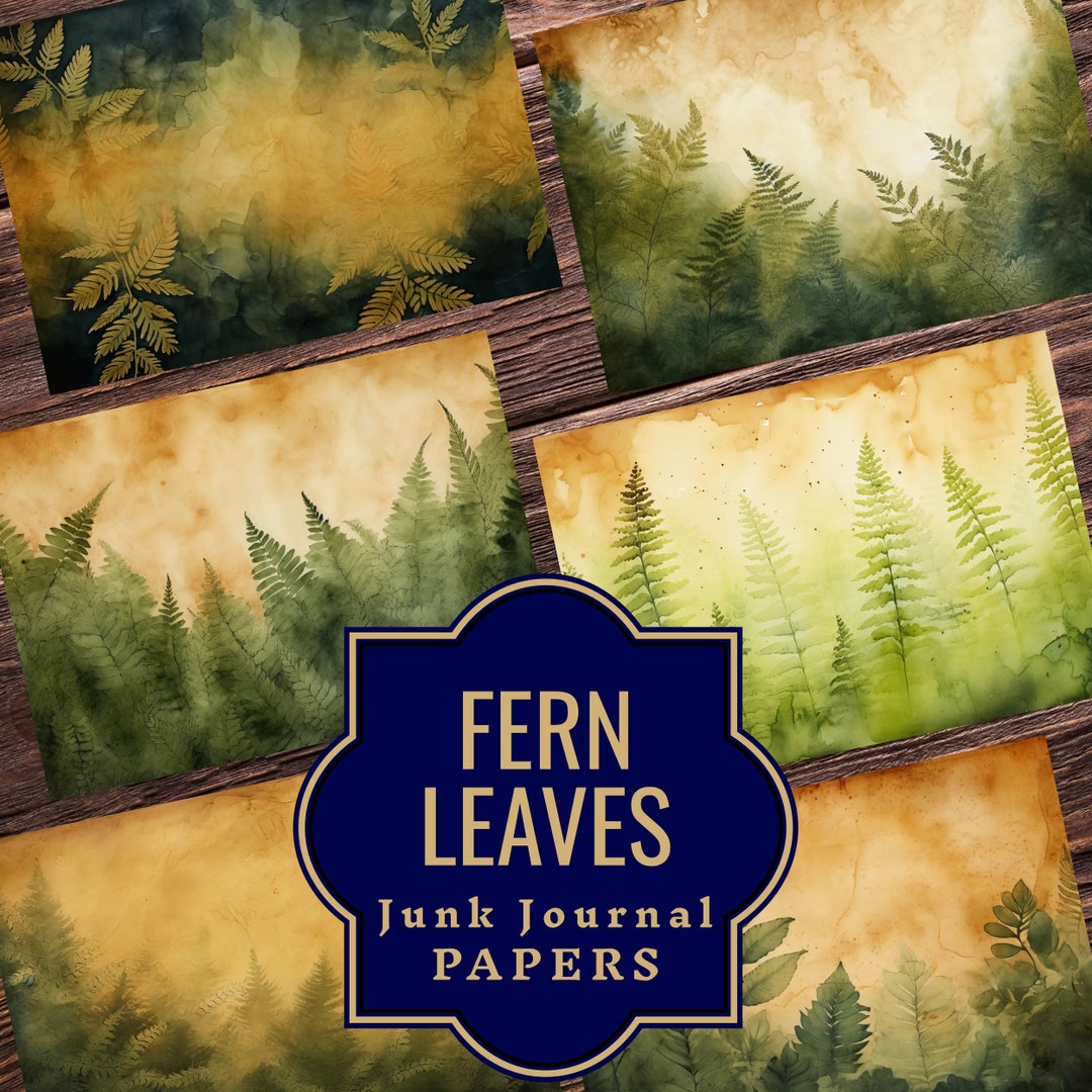 Fern Leaf Junk Journal Pages Leafy Pages Tree Forest Nature Ephemera ...