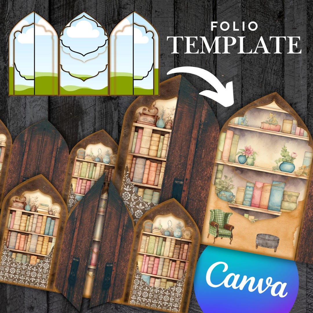 Folio Kit Canva Template - Custom Junk Journal Folio Kit - Pocket ...