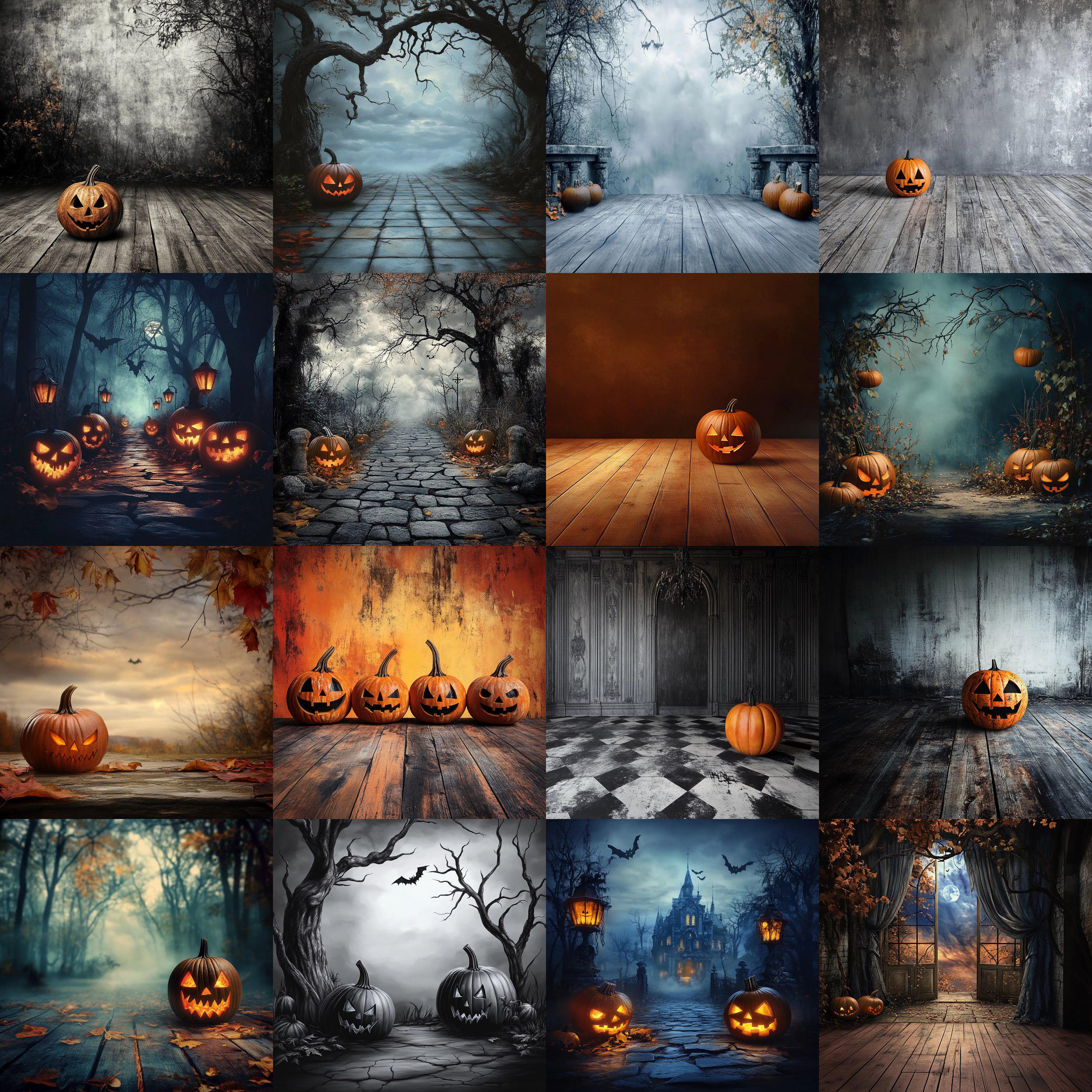 35 Halloween Backdrop Digital, Photography Backdrops, Pumpkin Backdrop ...