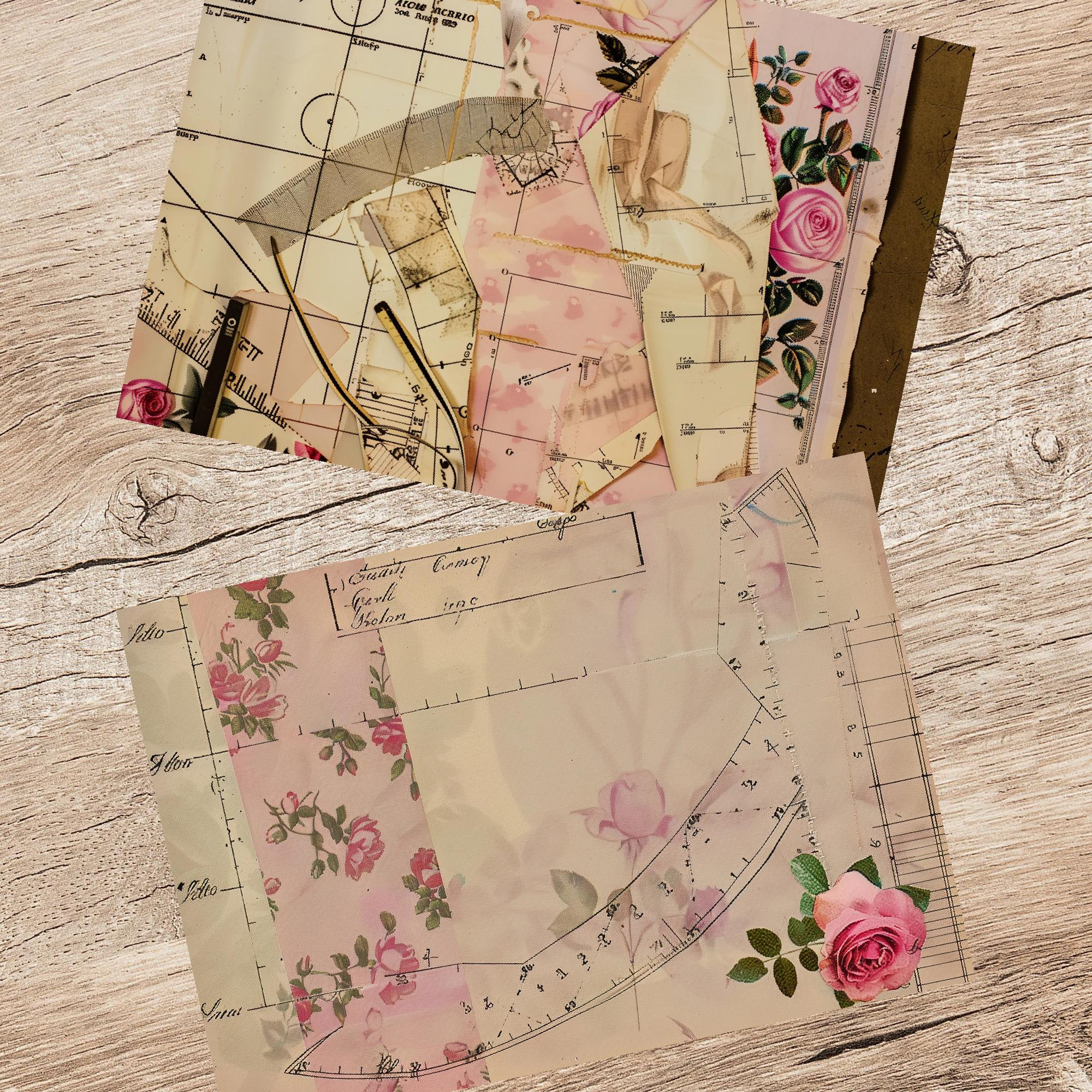 Sewing Junk Journal Papers Sewing Ephemera Sewing-themed Scrapbooking ...