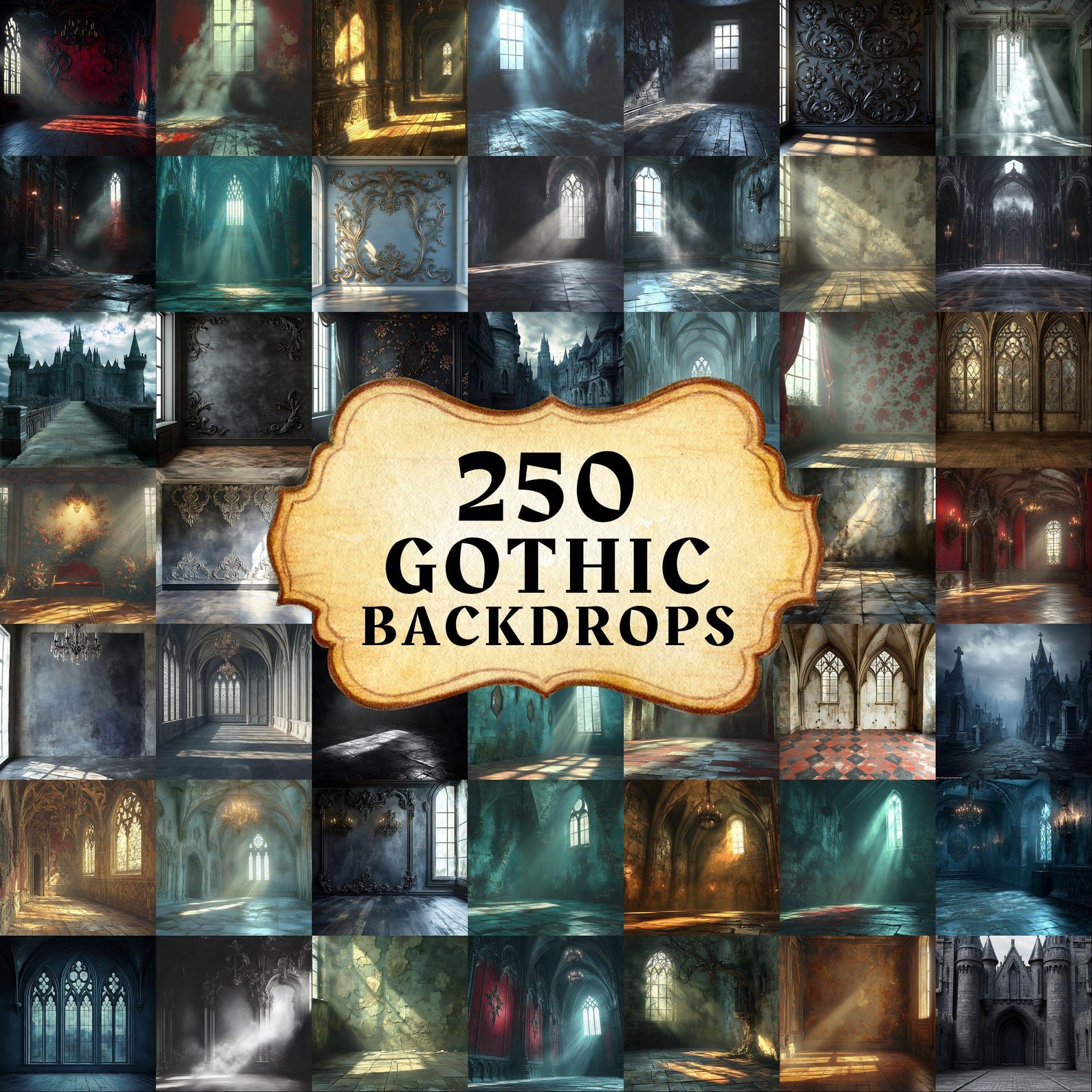 250 Gothic Backdrops, Castle Background, Dark Halloween Backdrop ...
