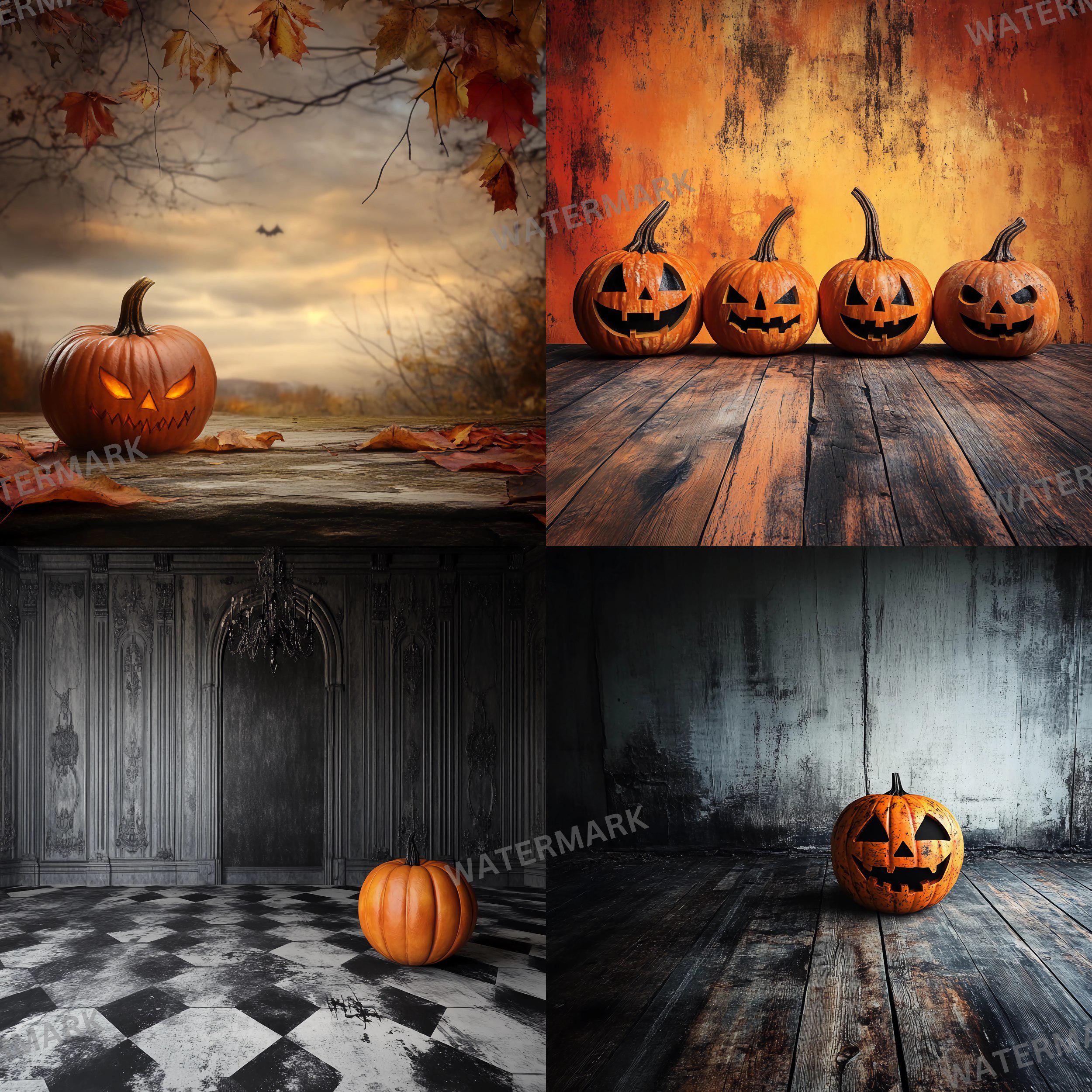 35 Halloween Backdrop Digital, Photography Backdrops, Pumpkin Backdrop ...