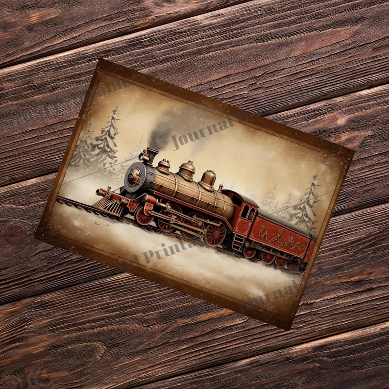Steam Train Junk Journal Kit Vintage Design, Printable Train Papers ...