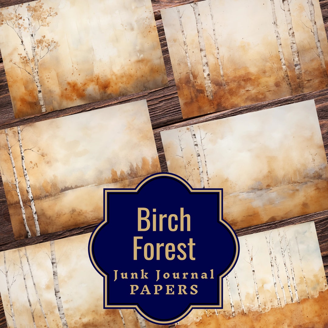 Birch Forest Junk Journal Pages Double Pages Tree Forest Nature ...