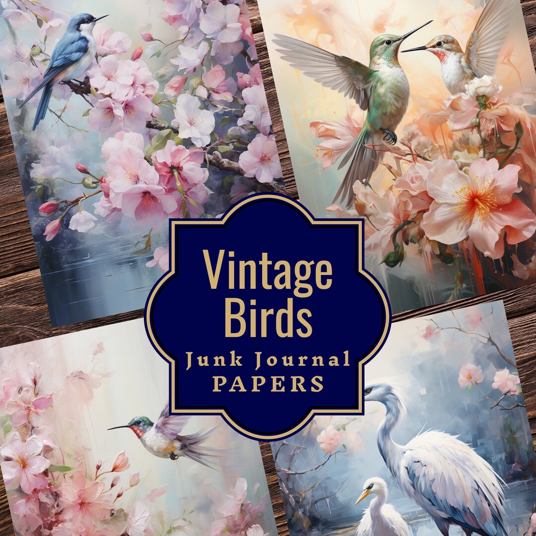Vintage Birds Junk Journal Papers Vintage Bird Ephemera Digital Bird ...