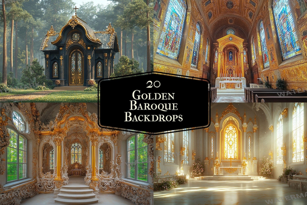 20 Golden Baroque Backdrops | Ornate Cathedrals | Gilded Churches ...