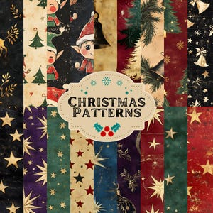 Christmas Digital Papers - Christmas Vintage Printable Papers ...
