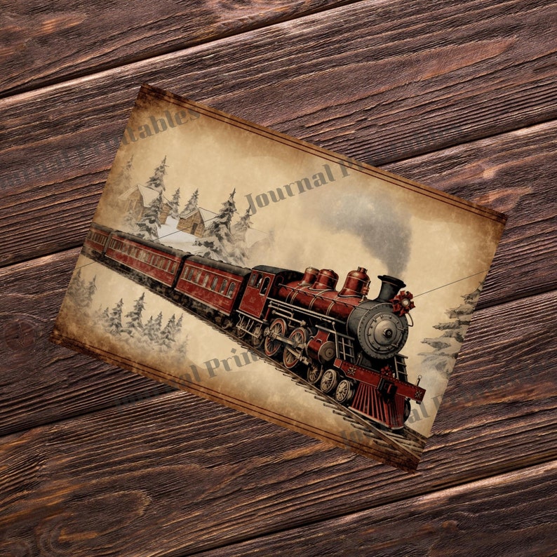Steam Train Junk Journal Kit - Vintage Design, Printable Train Papers ...