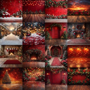 200 Christmas Backdrop, Digital Backdrop, Santa Christmas Backdrop for ...