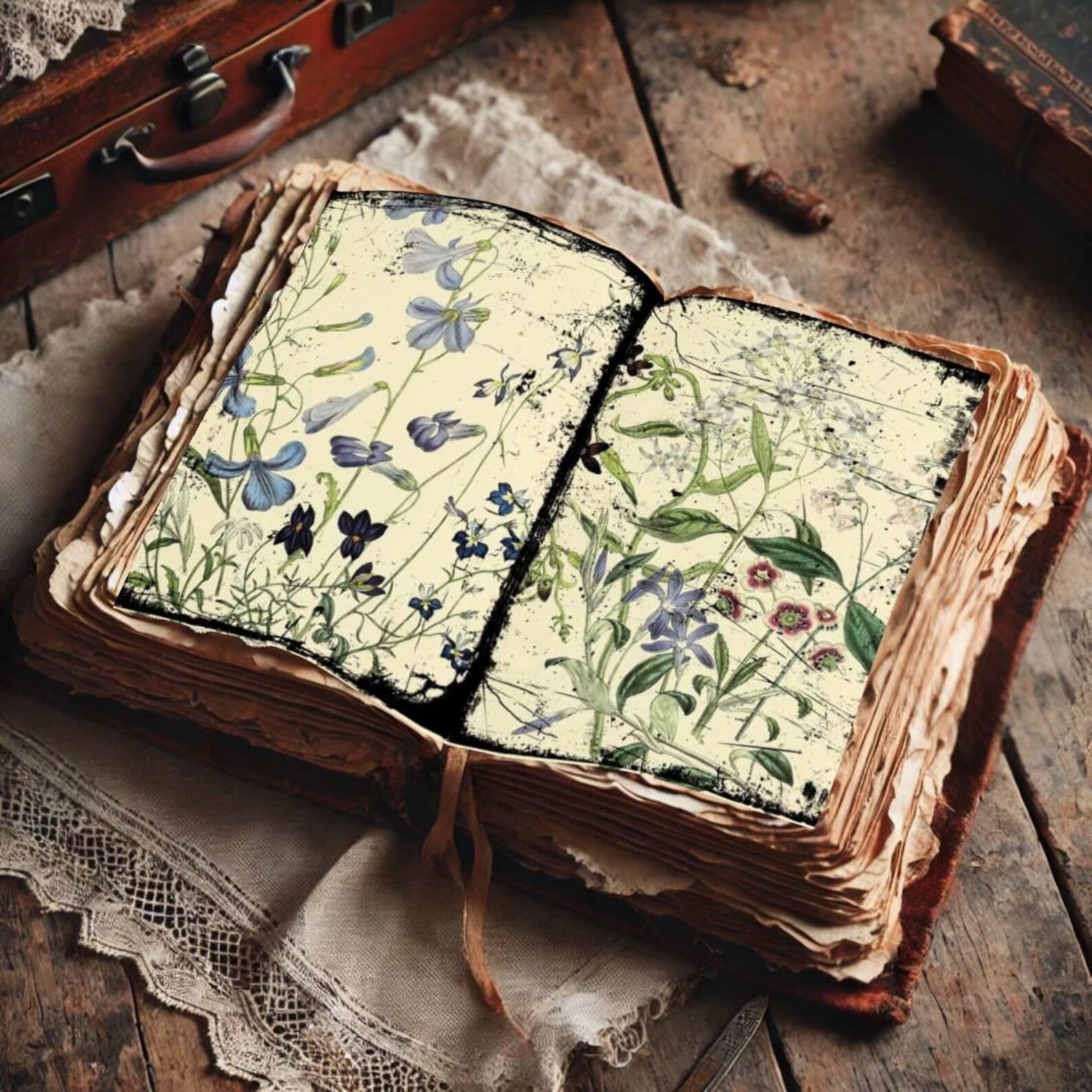 Wildflower Junk Journal Printable Papers – 24 Elegant 11" X 8.5" Floral ...