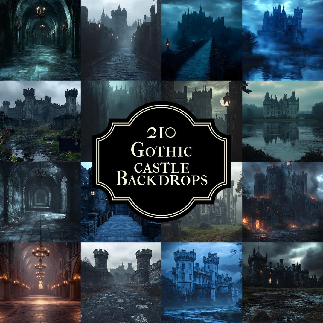 210 Gothic Castle Backdrops, Castle Background, Halloween Backdrop ...