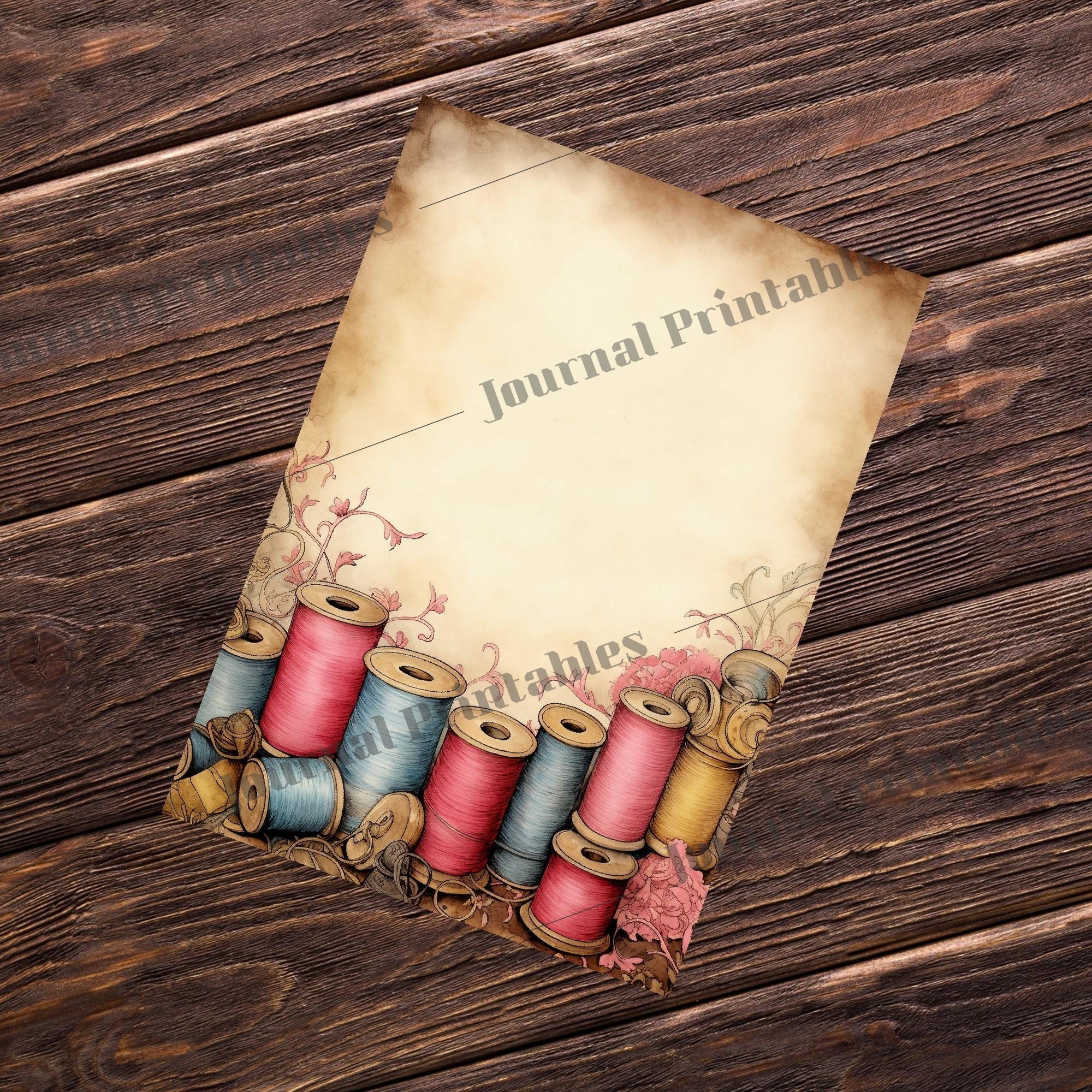 Sewing Thread Junk Journal Papers Sewing Ephemera Sewing-themed ...