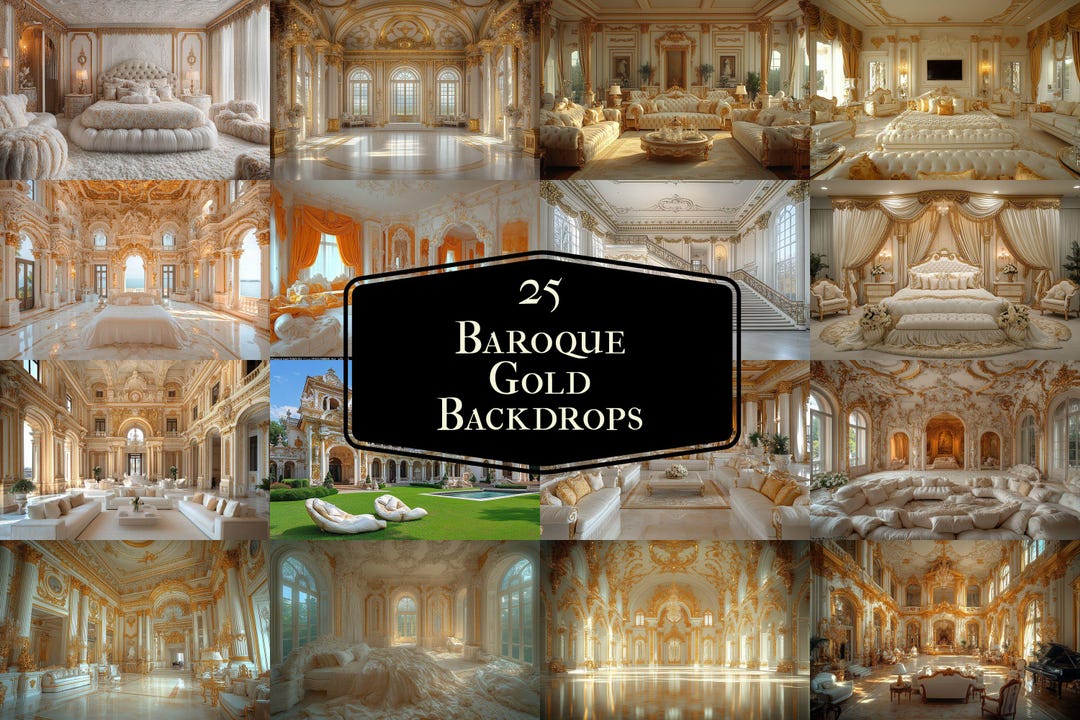 25 Luxurious Baroque Gold Backdrops Featuring Ornate Interiors, Elegant ...
