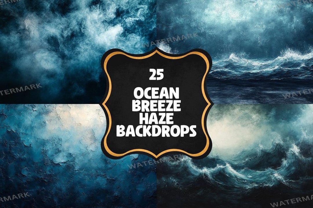 Ocean Breeze Haze Backdrops: 25 Digital Photography Overlays - Ocean ...