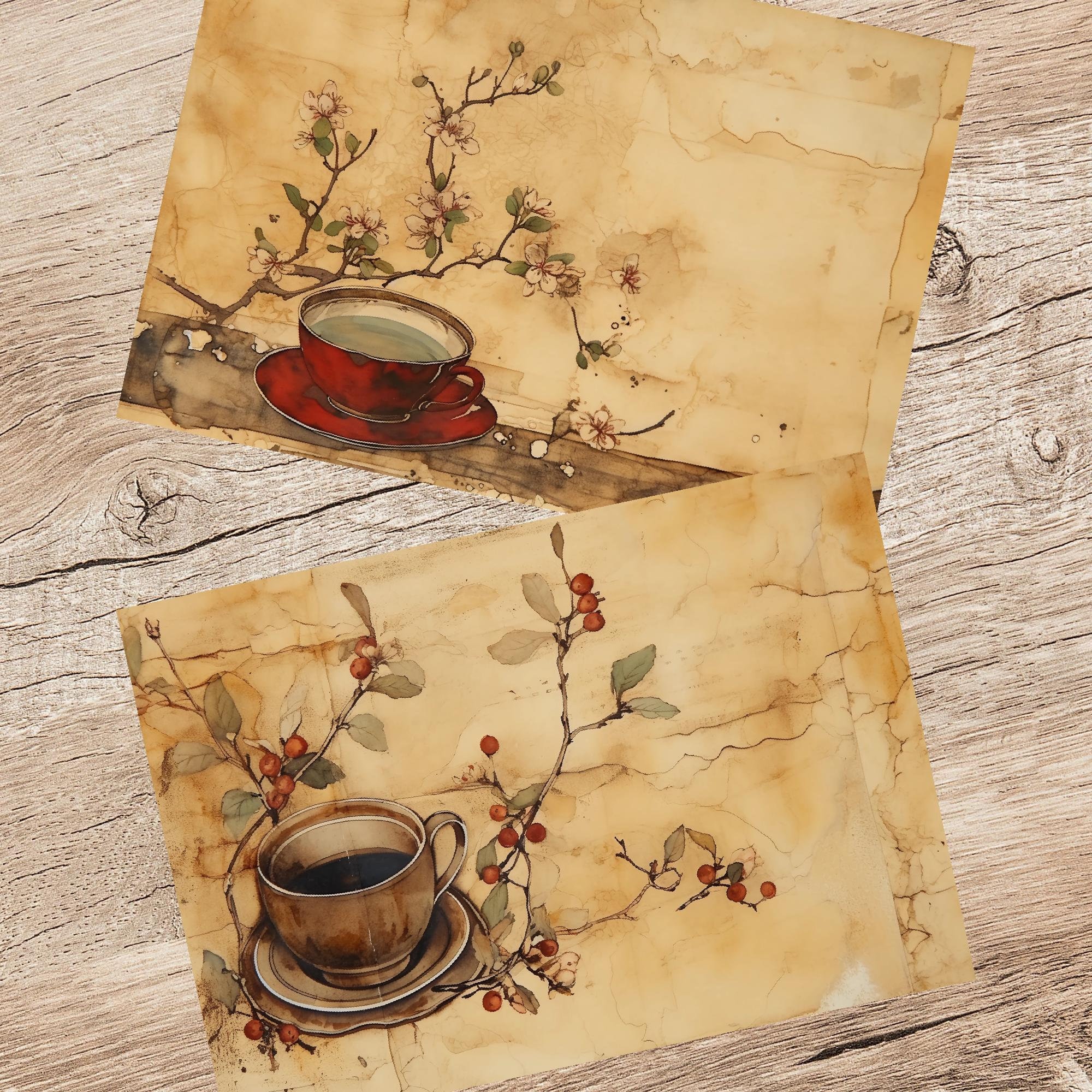 Coffee Cup Journal Pages Coffee Junk Journal Pages Coffee Shop Digital ...