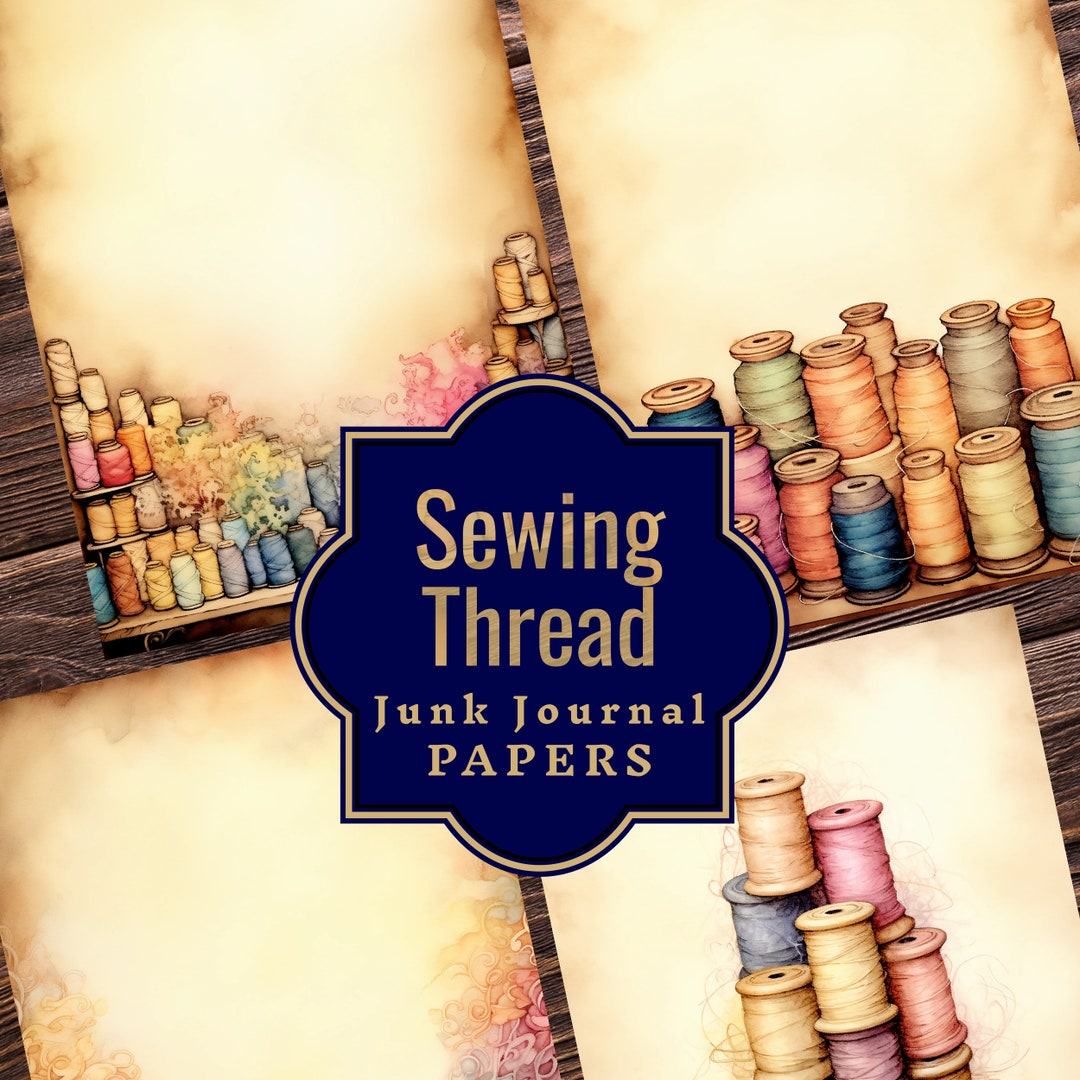 Sewing Thread Junk Journal Papers - Sewing Ephemera - Sewing-themed ...